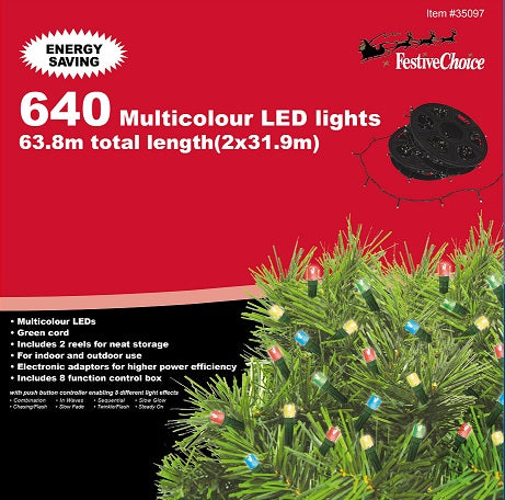 640 LED Multicolour String lights – Christmas and More Party Store