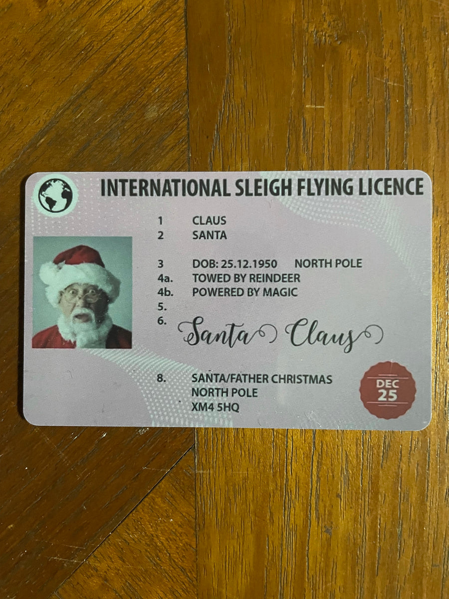Santa’s Sleigh License – Christmas and More Party Store